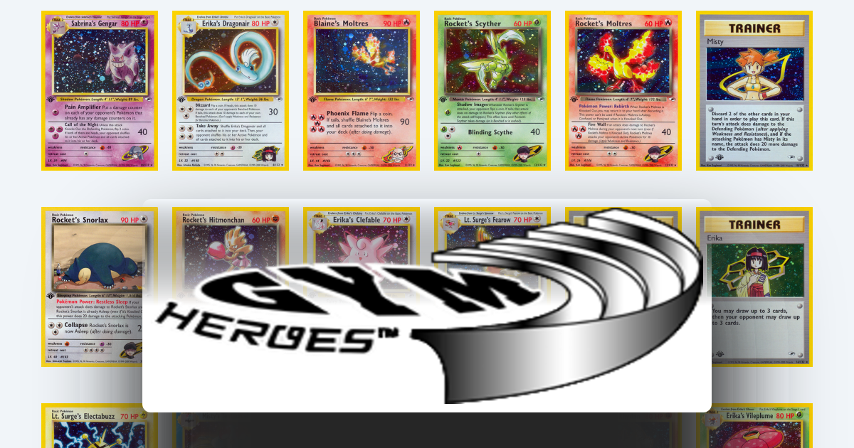 Gym Heroes Card List (Full Set) - BinderView Pokemon Cards